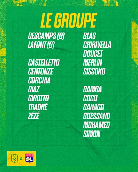Fc Nantes Fc Nantes Olympique Lyonnais Le Groupe Nantais