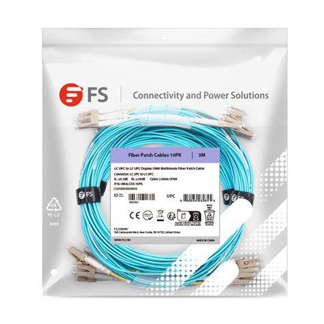 Cable de fibra óptica LC UPC a LC UPC dúplex OM4 multimodo PVC OFNR