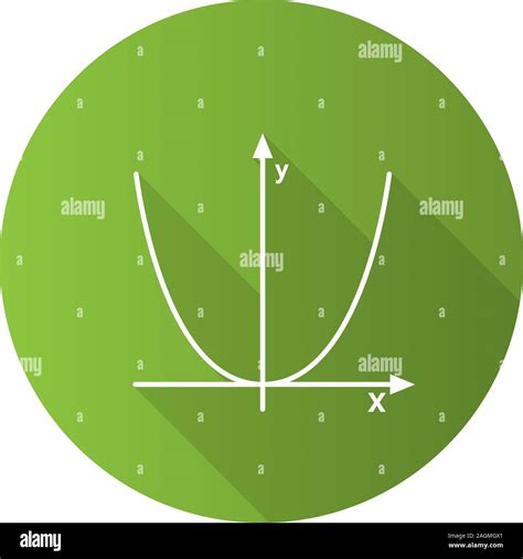 coordinate system with parabola flat design long shadow glyph icon algebra axis system vector