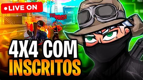 FREE FIRE AO VIVO JOGANDO 4X4 INSCRITOS MESTRE NA