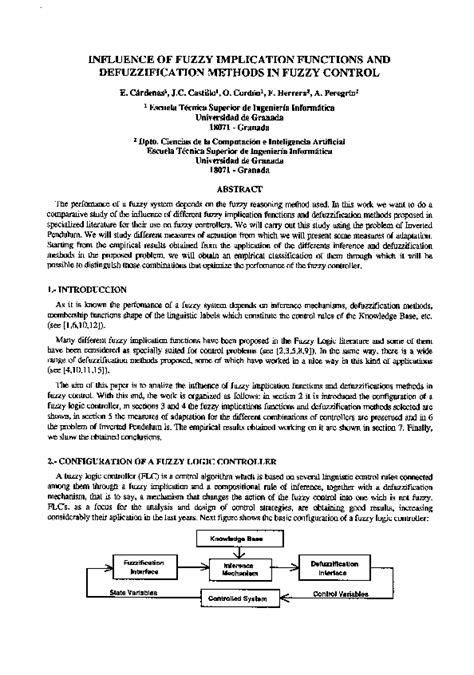 pdf influence of fuzzy implication functions and defuzzification methods in fuzzy control