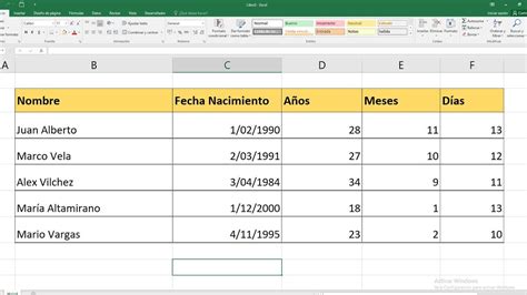 Formula Calcular Edad En Excel Printable Templates Free