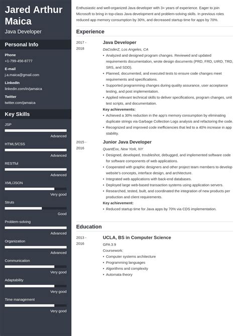 Best Java Developer Resume Examples For
