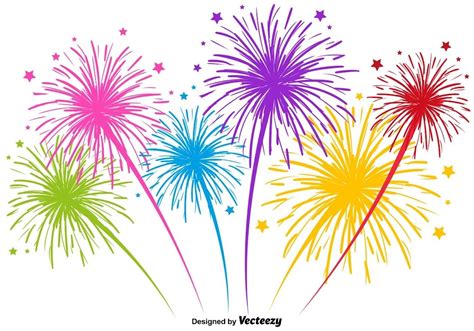 Illustration Multicolore De Feu D Artifice Vectorielle Feu D Artifice