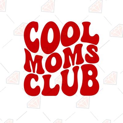 Red Cool Moms Club SVG Mom Club Life SVG Wavy Design PremiumSVG
