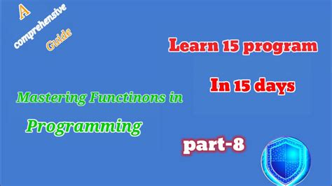 mastering functions in programming a comprehensive guide youtube