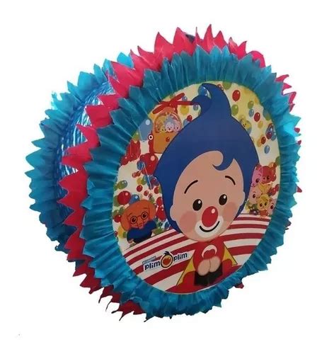 Piñata Cumpleaños Tematica Payasito Plim Plim Circular Azul en venta en