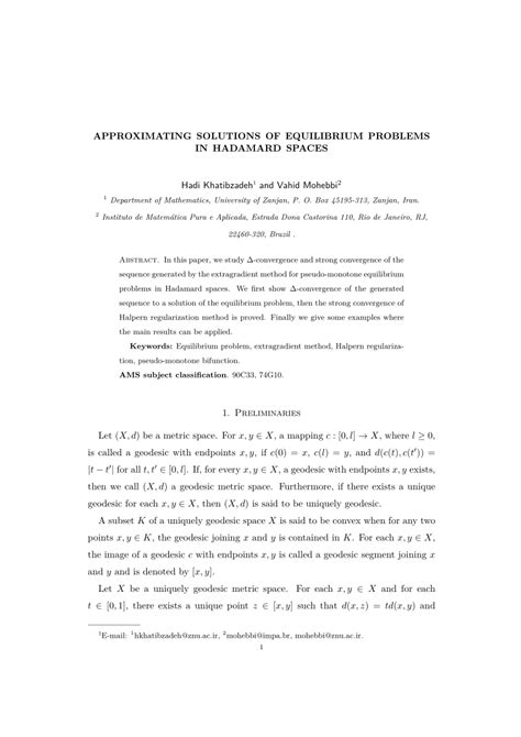 pdf approximating solutions of equilibrium problems in hadamard spaces