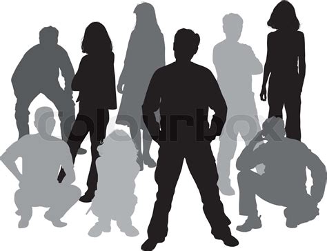 Vektor Silhuetter Venner Mand Og Kvinder Illustration Stock