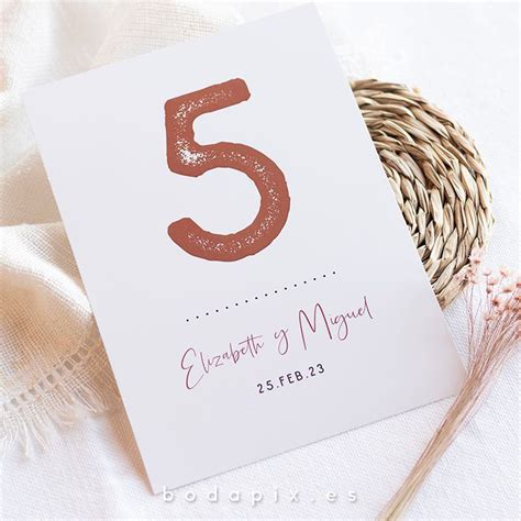 Números o nombres de mesa de boda Label Bodapix