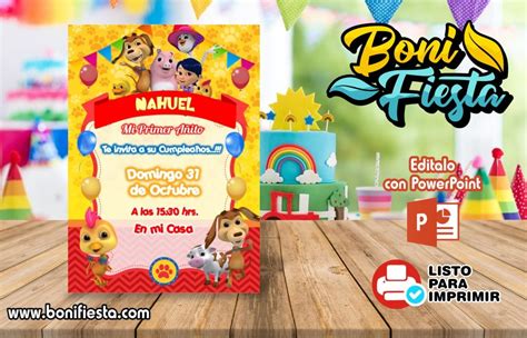 Invitación de Perro Chocolo Boni Fiesta