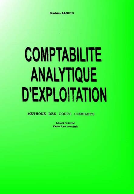 comptabilité analytique de gestion cours pdf