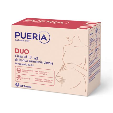 Pueria Duo od 13 tygodnia ciąży i karmienie piersią 90 kaps w Witaminy