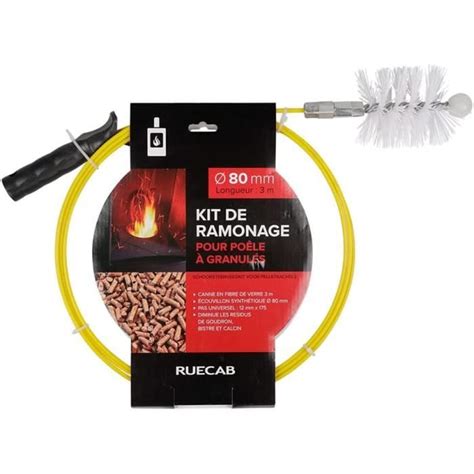 Kit de ramonage pour poêle à pellets Ø80mm 3m kit de ramonage flexible