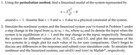 solved using the perturbation method find a linearized