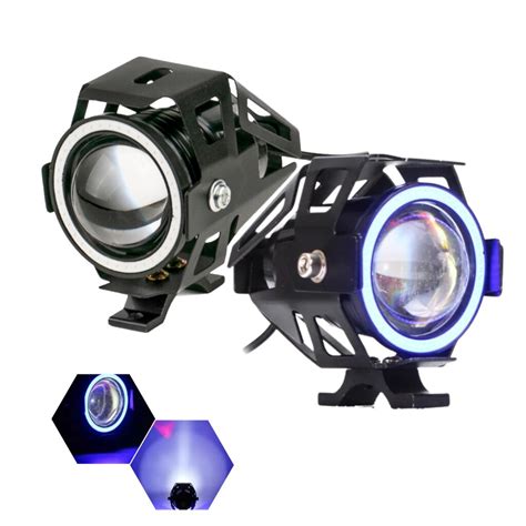 Par Farol Milha Led Moto Universal Alum Nio U Angel Eyes Flickr