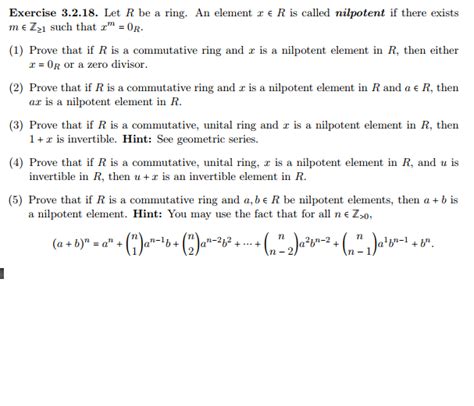 solved exercise 3 2 18 let r be a ring an element r e r is