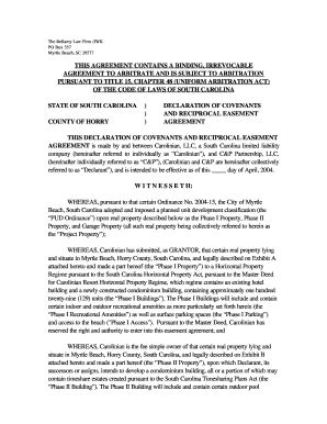 Fillable Online Declaration Of Covenants And Reciprocal Easement
