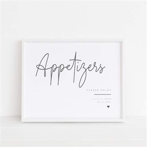 Grey Appetizers Sign Wedding Appetizers Bridal Shower Food Wedding