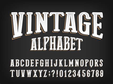 Fonte De Alfabeto Vintage Letras Escritas à Mão E Números Num Fundo