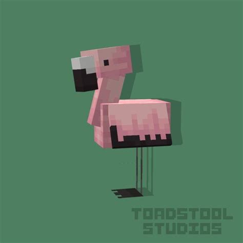 Pink Flamingo On Wooden Table Minecraft Art Inspiration