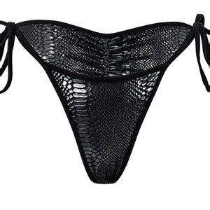 Black Micro Thong Bottom Full Extreme Micro Thong Bikini Set Etsy