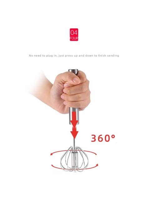 1 pièce Petite Taille Semi Automatique Rotatif Fouet En Acier