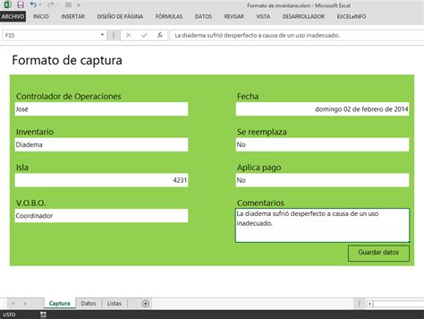Formulario De Captura En Excel Que Guarda Datos En Otra Hoja Sergio