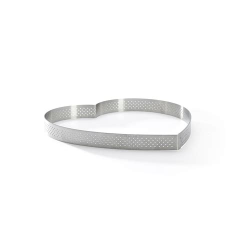 Cercle à tarte cœur VALRHONA inox perforé Ht 2 cm acier inox