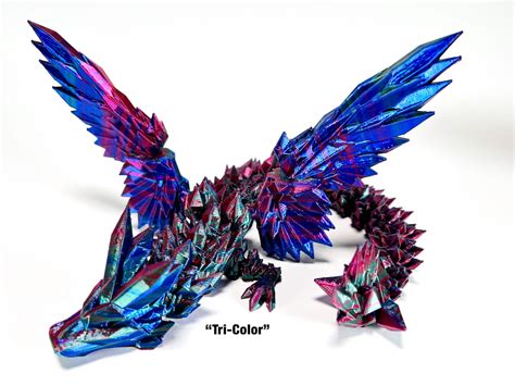 Crystal Wing Dragon Articulated Fidget Toy D Printed Many Etsy Canada