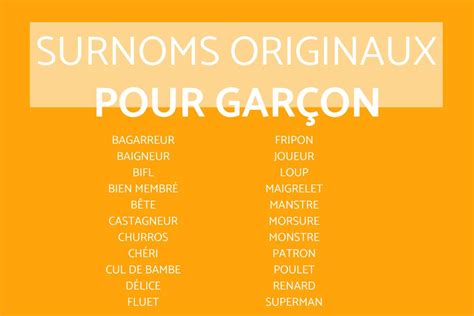 120 surnoms pour GARÇONS MIGNONS ORIGINAUX et DRÔLES
