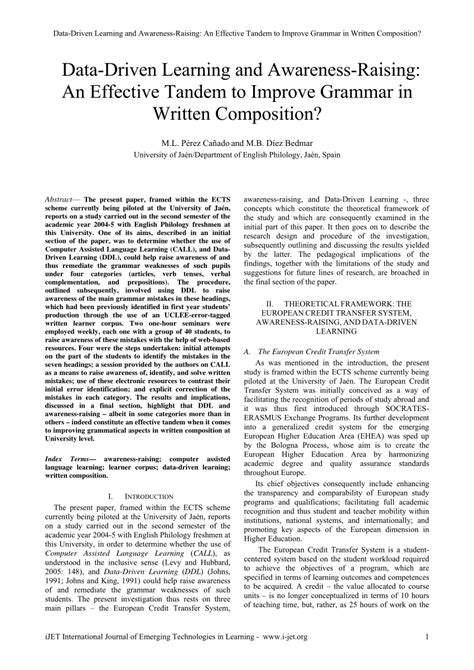 pdf data driven learning and awareness raising an effective tandem to improve grammar in