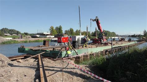 Nowakowo 06 09 2023 Obudowa brzegów rzeki Elbląg Etap drugi Przekopu