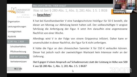 Grundkurs Privatrecht II 06 Schadensersatz Statt Und Neben Der