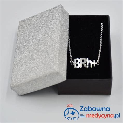 Grupa krwi B RH plus bransoletka z grupą krwi ze srebra 925 Zabawna