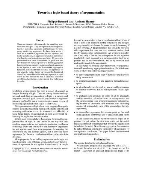 pdf towards a logic based theory of argumentation