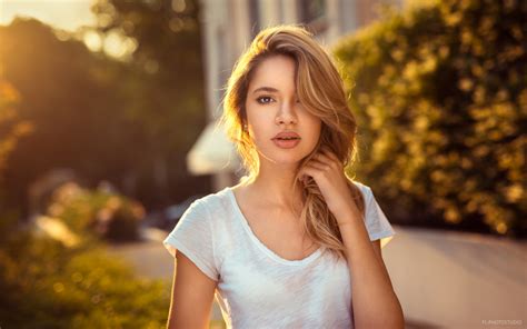 Wallpaper Lods Franck Blonde Face Portrait Women Outdoors