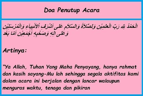 Doa Pembukaan Acara Resmi Bahasa Arab