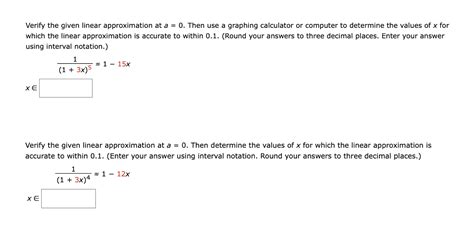 solved verify the given linear approximation at a 0 then