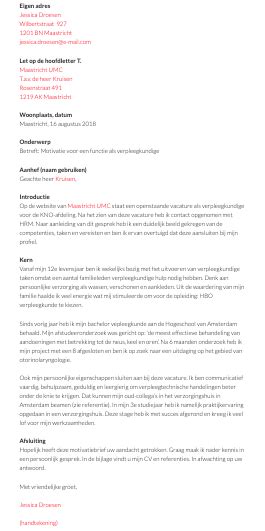 Motivatiebrief Schrijven