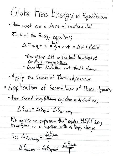 SOLUTION Gibbs Free Energy Spontaneity And Equilibrium Chemistry Notes