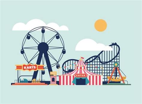 Parque De Diversiones Vectores Iconos Gráficos y Fondos para