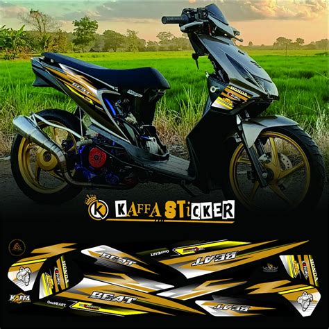 Jual Sticker Striping BEAT Karbu Variasi Stiker Honda Lis Motor Honda