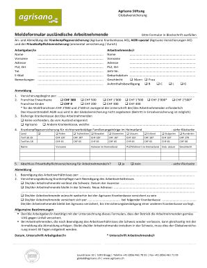 Ausfüllbar Online An und Abmeldung der Krankenpflegeversicherung