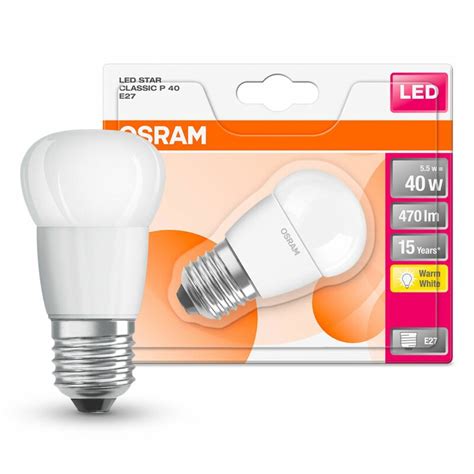 Osram LED Star Classic P Tropfen 5 8W 40W E27 matt warmweiß 2700K