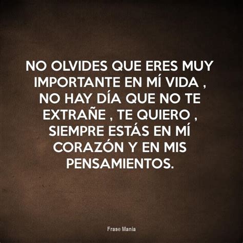 Cartel para No olvides que eres muy importante en mí vida no hay día