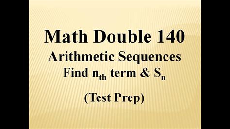 arithmetic sequences find nth term and sum of n terms youtube