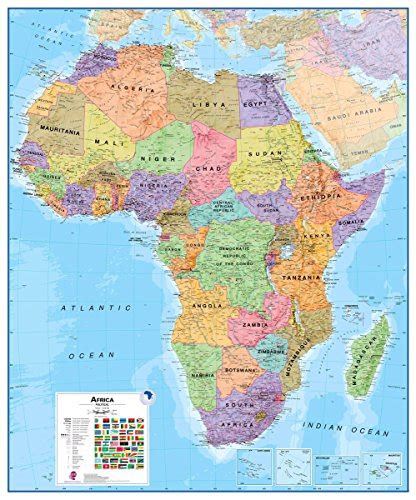 Gifts Delight Laminated X Poster Political Map Africa Wall Map