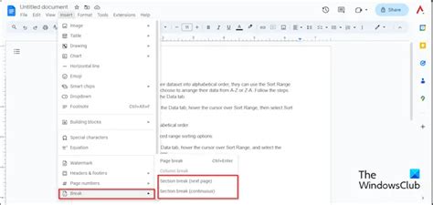 Add And Remove Section Break Or Page Break In Google Docs