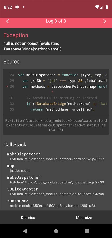 Expo Error Databasebridge Is Null Using Watermelondb In React Native